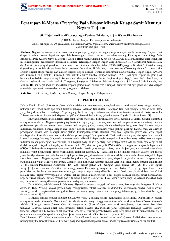 (PDF) Penerapan K-Means Clustering Pada Ekspor Minyak Kelapa Sawit ...