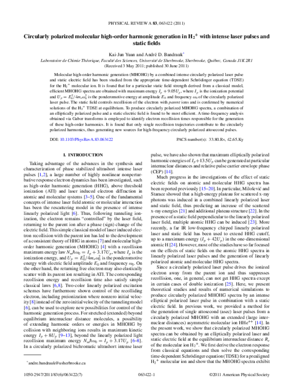 (PDF) Circularly polarized molecular high-order harmonic generation ...