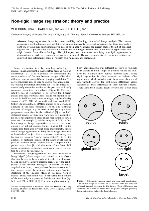 (PDF) Non-rigid image registration: theory and practice