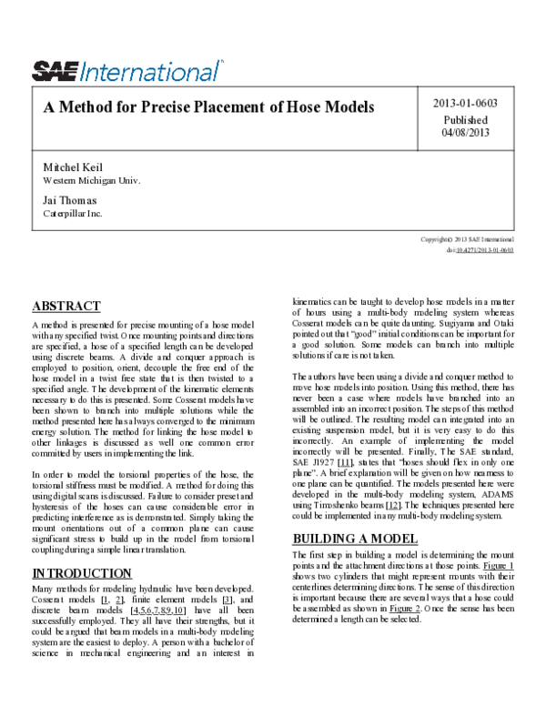 (PDF) A Method for Precise Placement of Hose Models | Jai Thomas ...