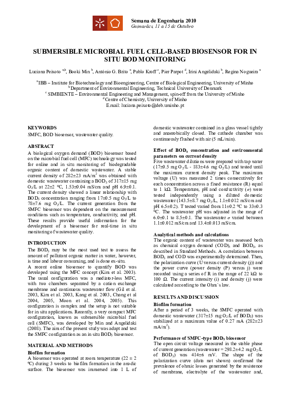 (PDF) Submersible microbial fuel cell-based biosensor for in situ BOD ...