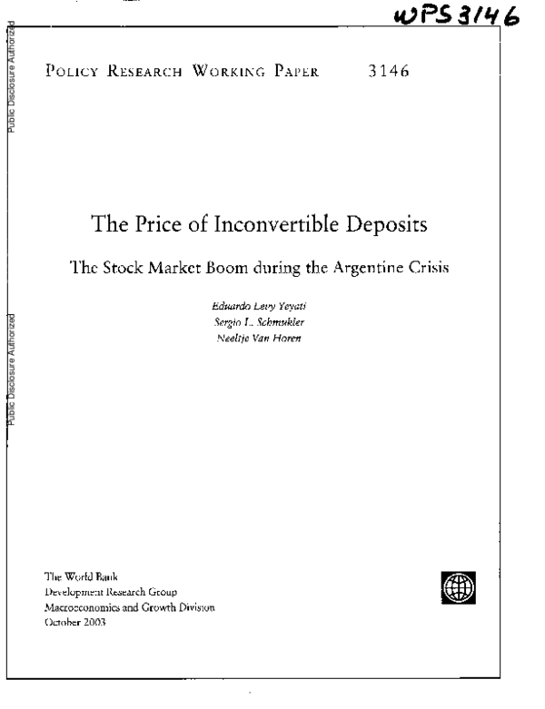 (PDF) The Price of Inconvertible Deposits: The Stock Market Boom during ...