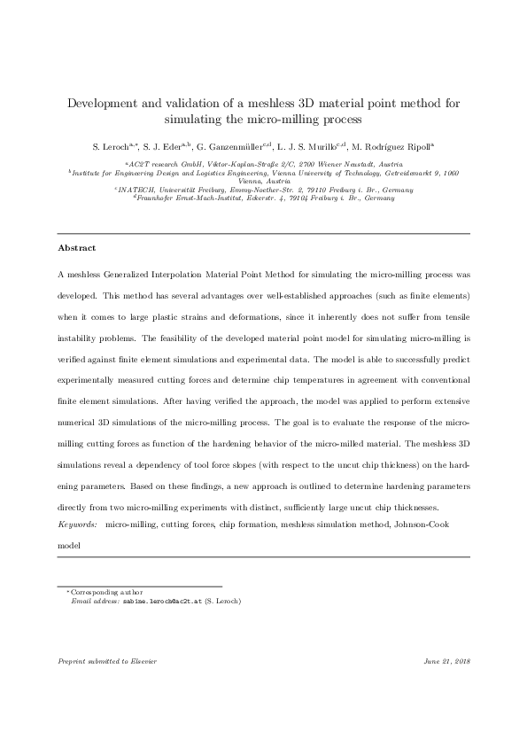 (PDF) Development and validation of a meshless 3D material point method for simulating the micro ...