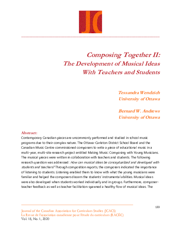 (PDF) Composing Together II: The Development of Musical Ideas with ...