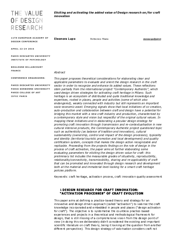 (PDF) Eliciting and activating the added value of Design research on ...