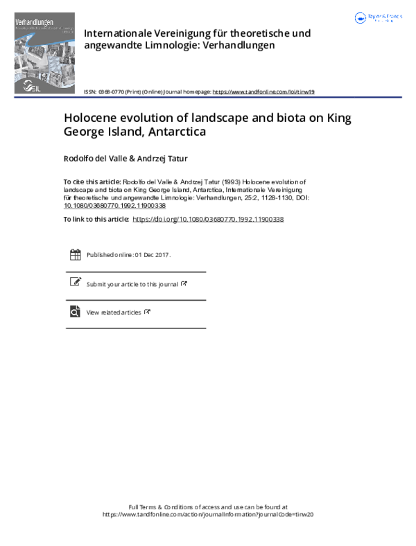 (PDF) Holocene Landscape and Biota of King George Island