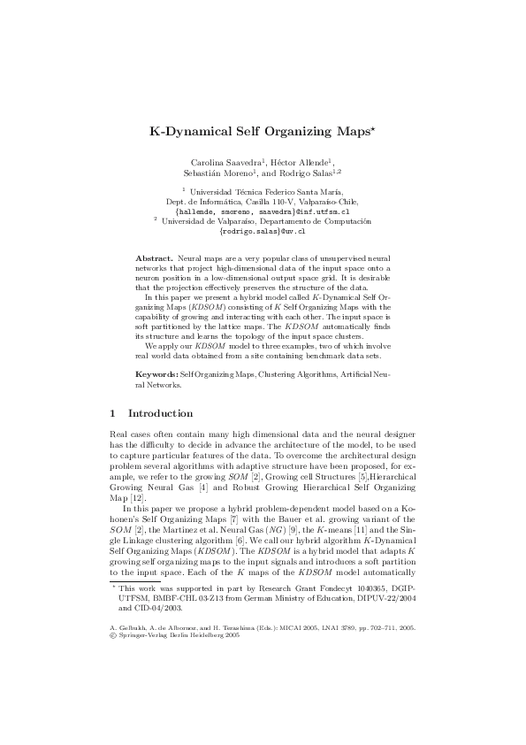 (PDF) K-Dynamical Self Organizing Maps