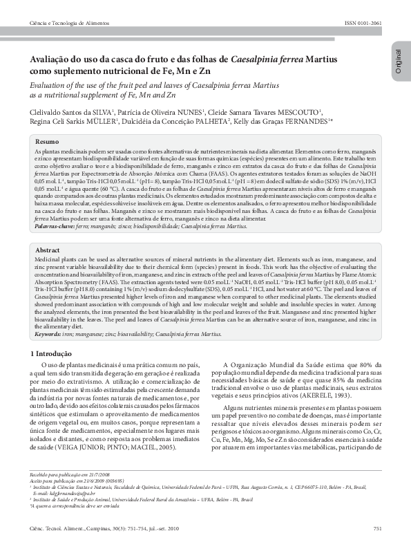 (PDF) Avaliação do uso da casca do fruto e das folhas de Caesalpinia ...