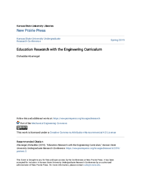 (PDF) Education Research with the Engineering Curriculum