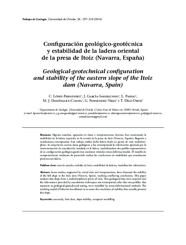 (PDF) Configuración geológico-geotécnica y estabilidad de la ladera ...