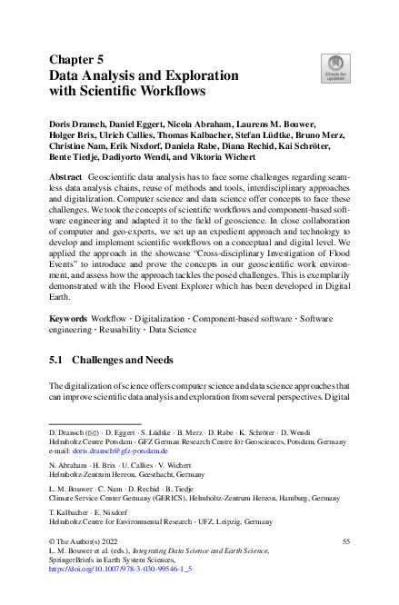 (PDF) Data Analysis and Exploration with Scientific Workflows