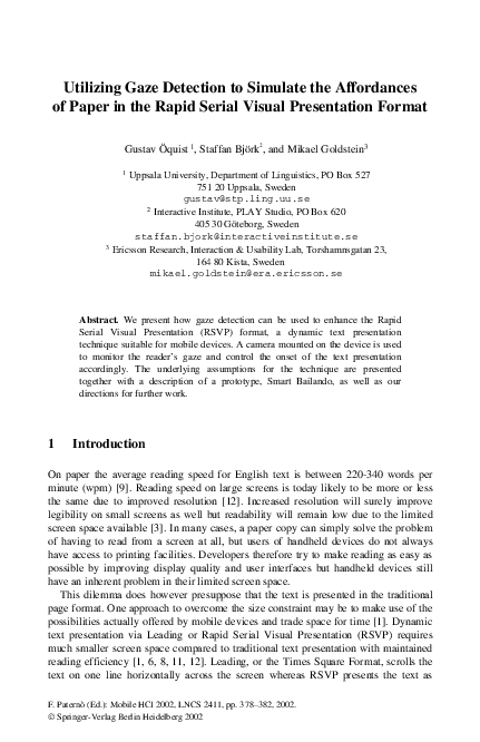 (PDF) Utilizing Gaze Detection to Simulate the Affordances of Paper in ...