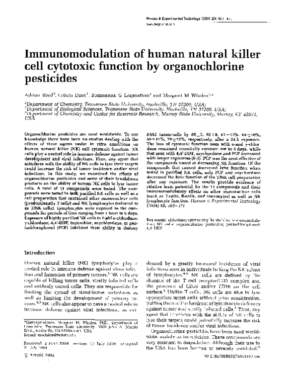 (PDF) Immunomodulation of human natural killer cell cytotoxic function ...