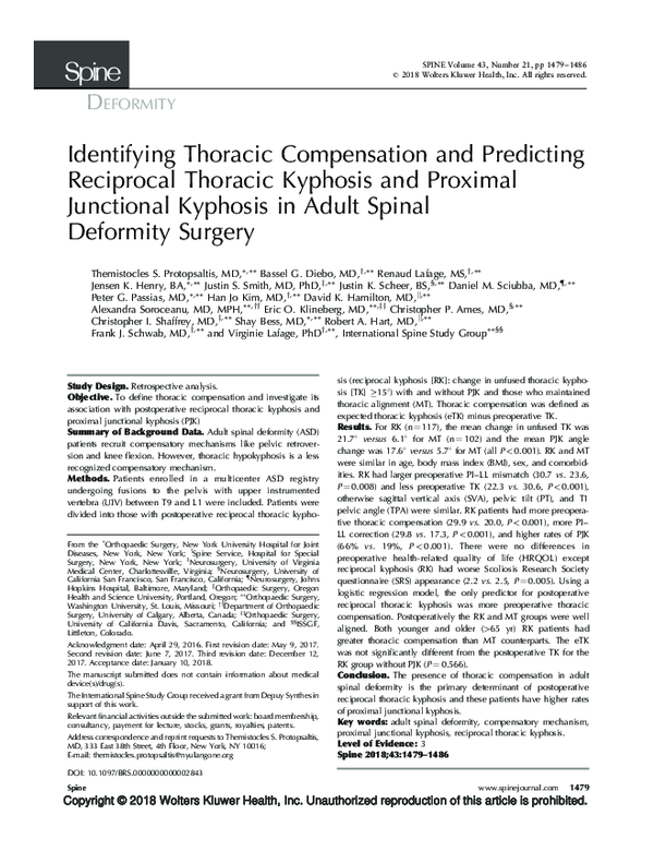 (PDF) Identifying Thoracic Compensation and Predicting Reciprocal ...