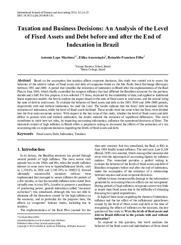 (PDF) Taxation and Business Decisions: An Analysis of the Level of ...