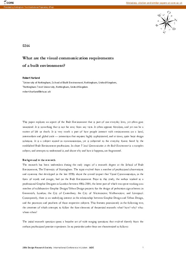 (PDF) What are the visual communication requirements of a built ...