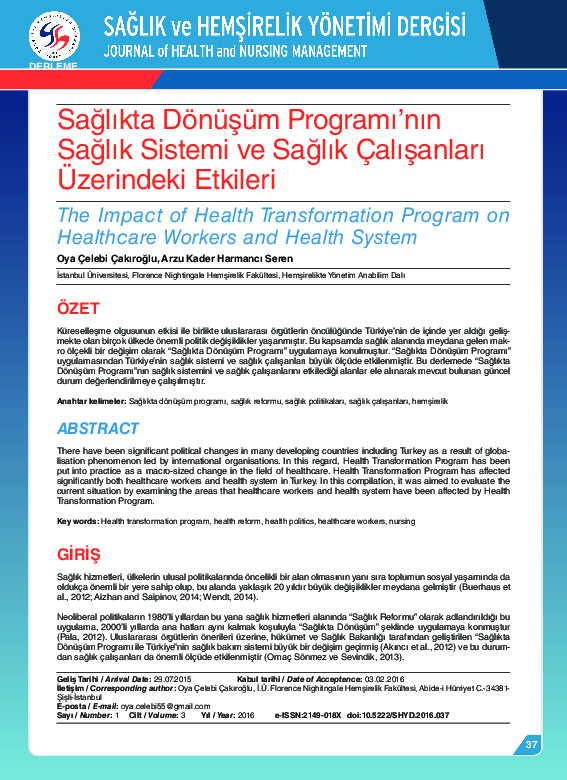 (PDF) The Impacts of Health Transformation Program on Healthcare ...