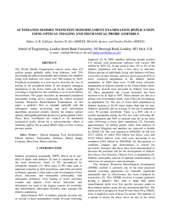 (PDF) Automated Semmes Weinstein monofilament examination replication ...