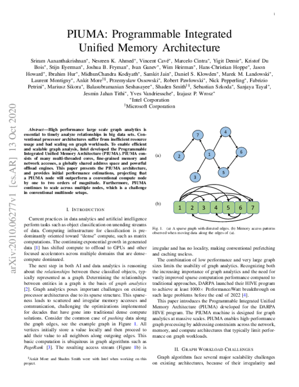 (PDF) PIUMA: Programmable Integrated Unified Memory Architecture