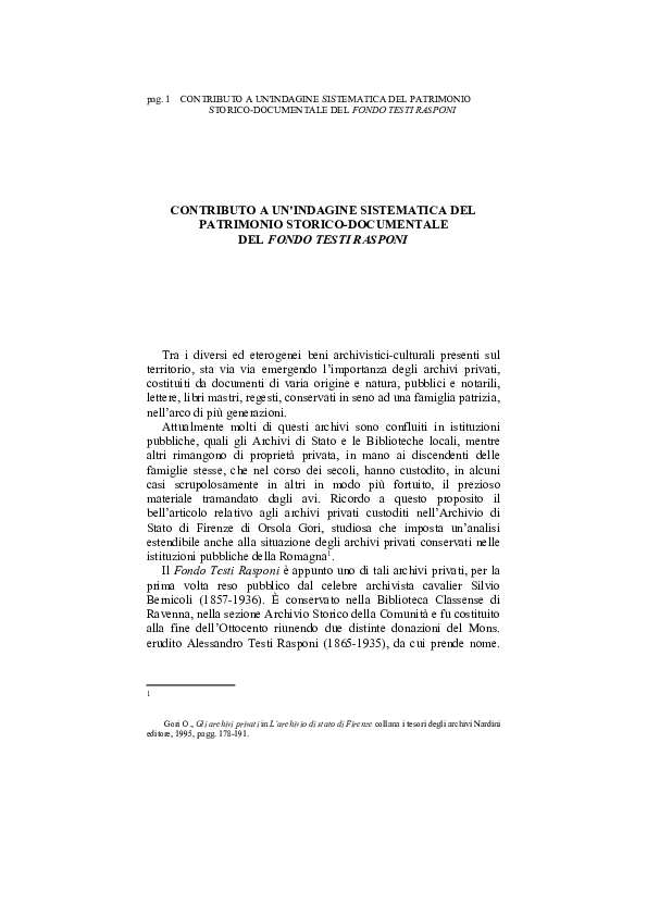 (PDF) CONTRIBUTO A UN'INDAGINE SISTEMATICA DEL PATRIMONIO STORICO ...