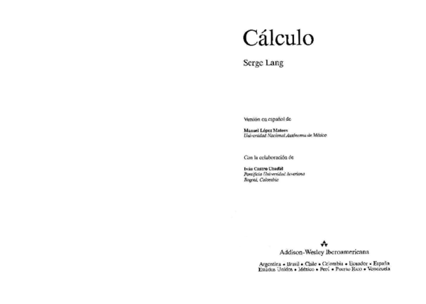 (PDF) Calculo - Serge Lang
