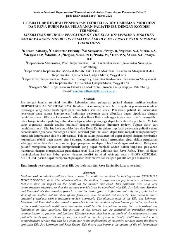 (PDF) Literature Review: Penerapan Teori Ella Joy Lehrman-Morthen Dan ...