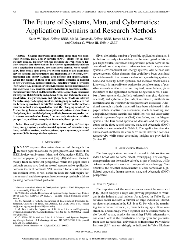 (PDF) The Future of Systems, Man, and Cybernetics: Application Domains ...