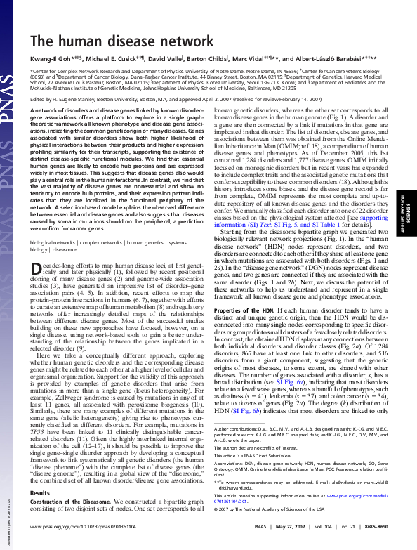 (PDF) The human disease network