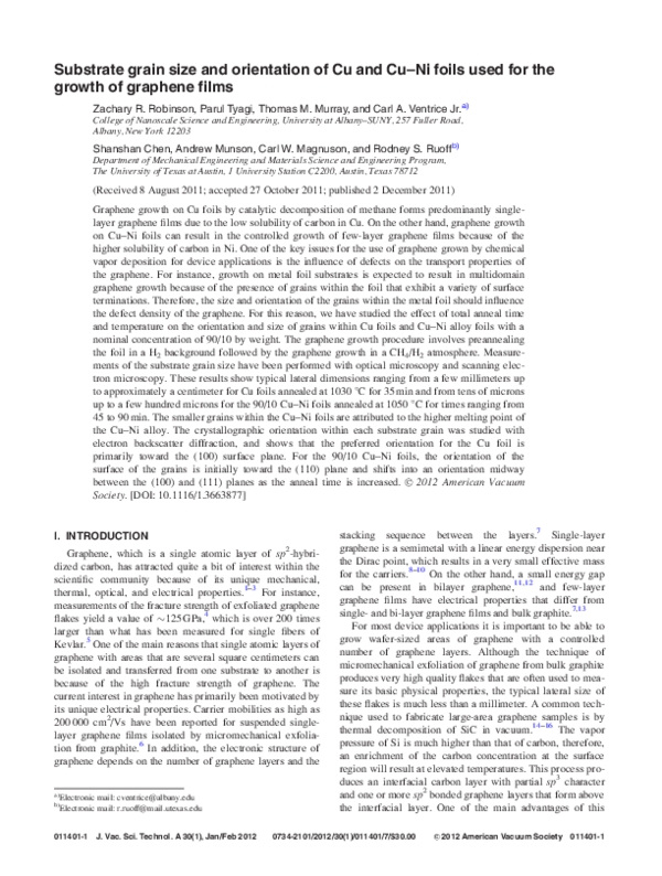 (PDF) Substrate grain size and orientation of Cu and Cu–Ni foils used ...