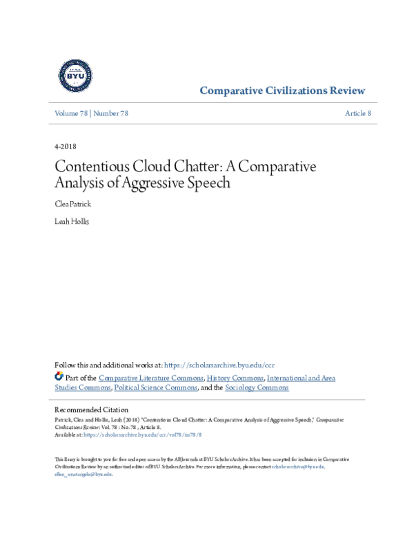 (PDF) Contentious Cloud Chatter: A Comparative Analysis of Aggressive ...