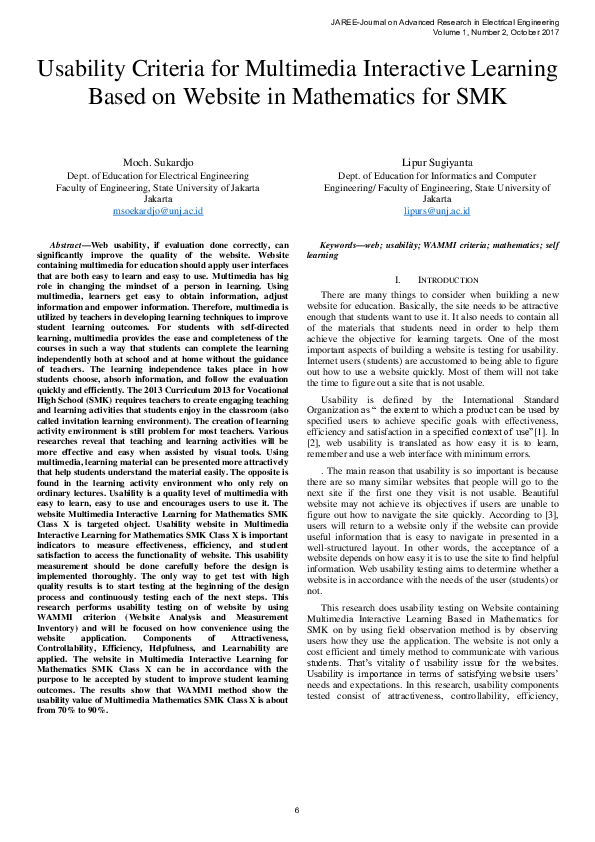 (PDF) Measurement of Usability for Multimedia Interactive Learning Based on Website in ...