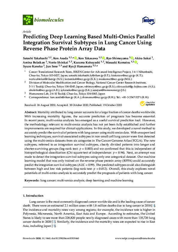 Pdf Predicting Deep Learning Based Multi Omics Parallel Integration