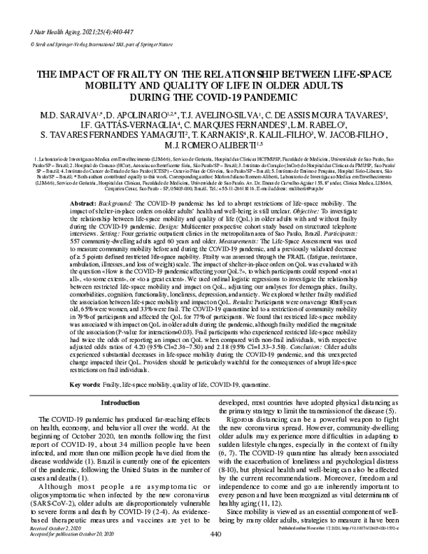 (PDF) The Impact of Frailty on the Relationship between Life-Space ...