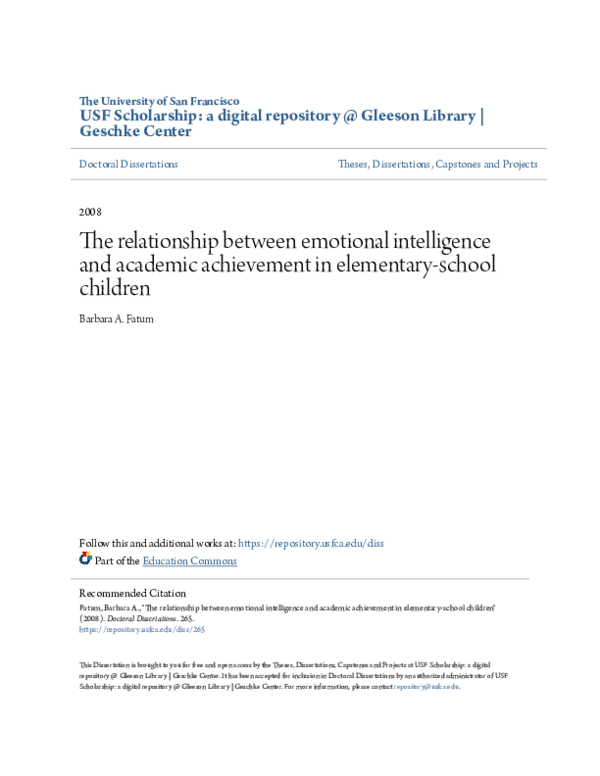 (PDF) The relationship between emotional intelligence and academic ...