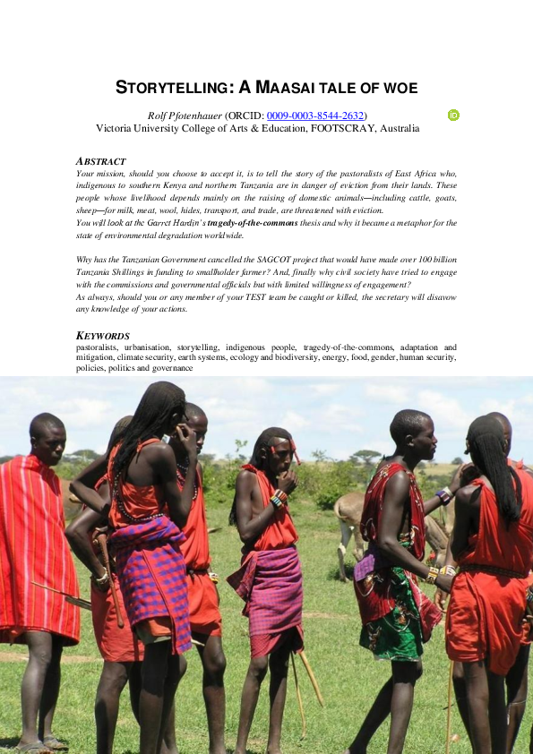 (PDF) STORYTELLING: A MAASAI TALE OF WOE