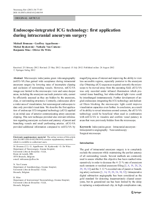 (PDF) Endoscope-integrated ICG technology: first application during ...
