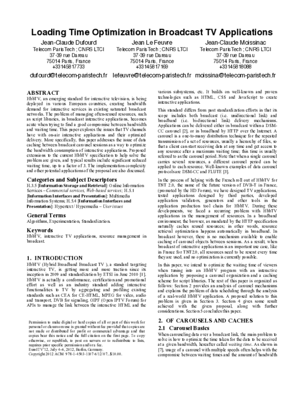 (PDF) Loading time optimization in broadcast TV applications