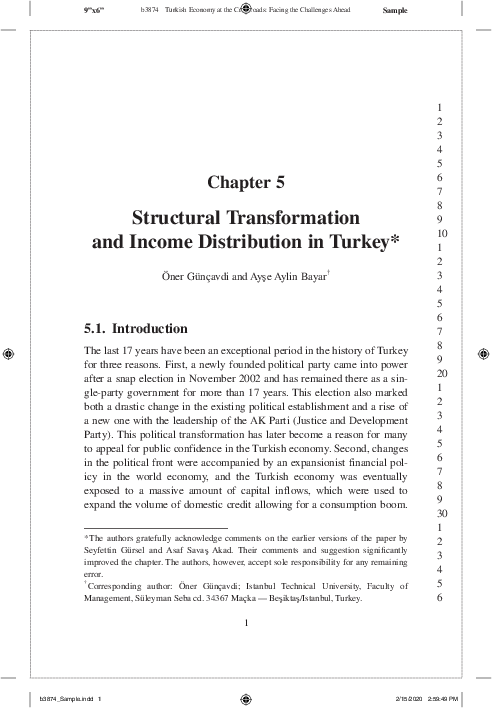 (PDF) Structural Transformation and Income Distribution in Turkey