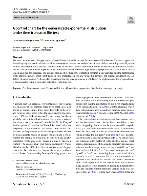 (PDF) A control chart for the generalized exponential distribution ...