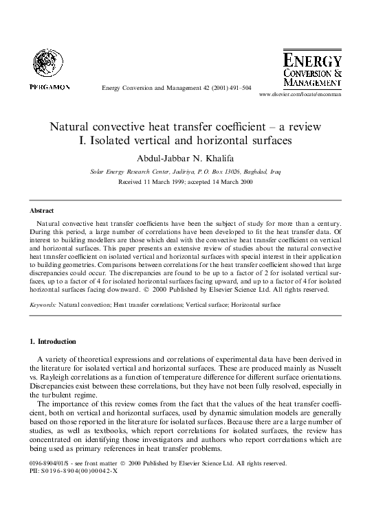 (PDF) Natural convective heat transfer coefficient – a review