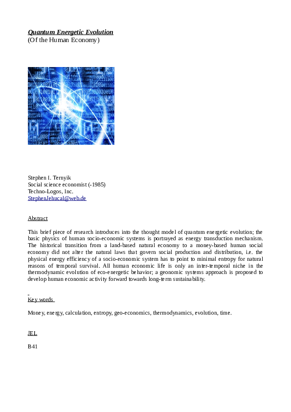 (PDF) Quantum Energetic Evolution