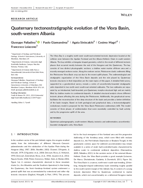(PDF) Quaternary tectonostratigraphic evolution of the Vlora Basin ...