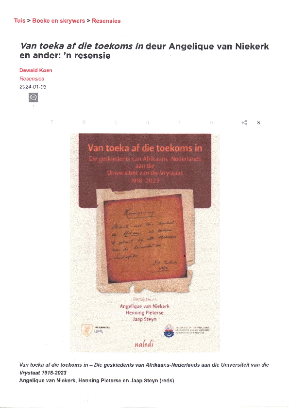 (PDF) Van toeka af die toekoms in - Die geskiedenis van Afrikaans ...