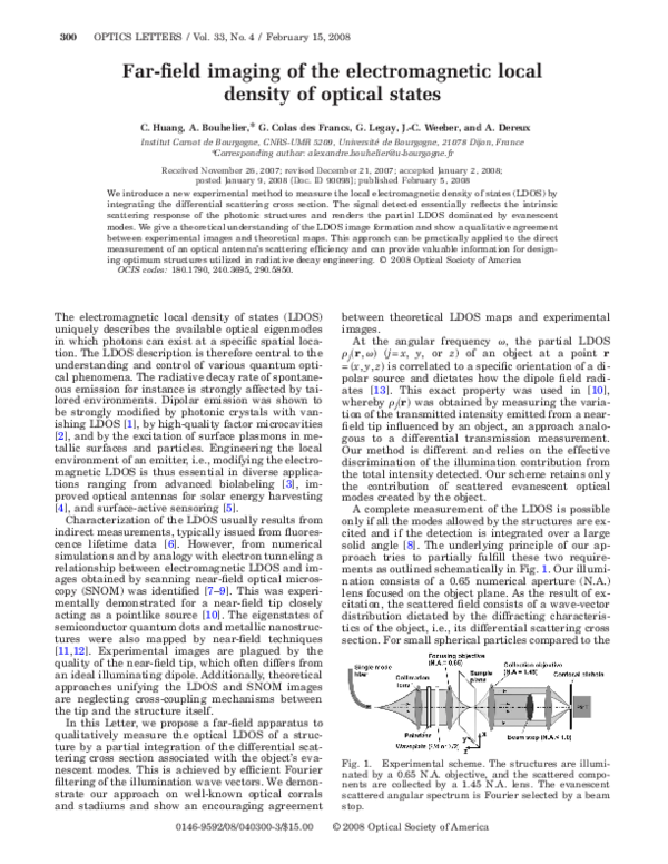 (PDF) Far-field imaging of the electromagnetic local density of optical ...