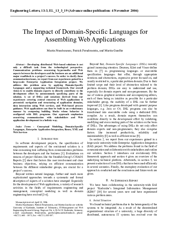(PDF) The impact of domain-specific languages for assembling web ...