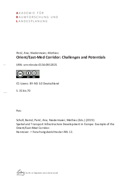 (PDF) Orient/East-Med Corridor: Challenges and potentials | Ana Peric ...