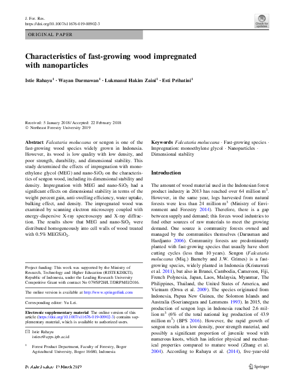 (PDF) Characteristics of fast-growing wood impregnated with nanoparticles