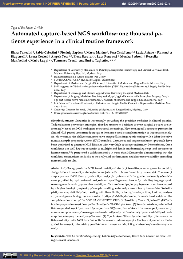 (PDF) Automated Capture-Based NGS Workflow: One Thousand Patients ...