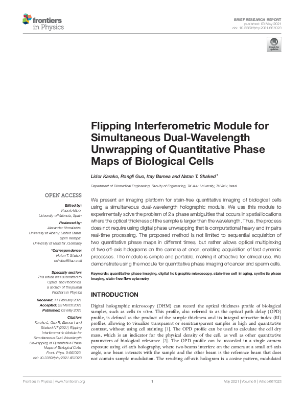 (PDF) Flipping Interferometric Module for Simultaneous Dual-Wavelength ...