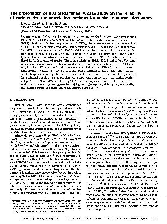 (PDF) The protonation of N2O reexamined: A case study on the ...